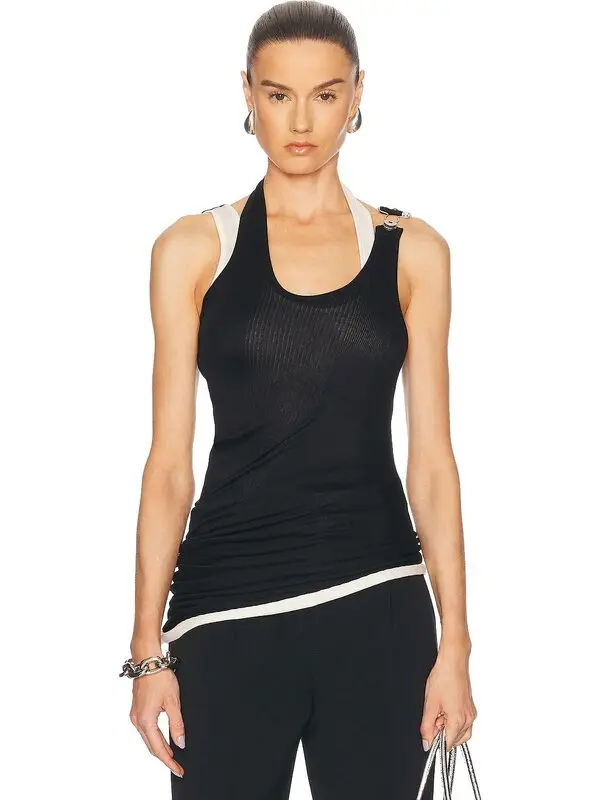 JEAN PAUL GAULTIER Tank Top - Black & Ecru