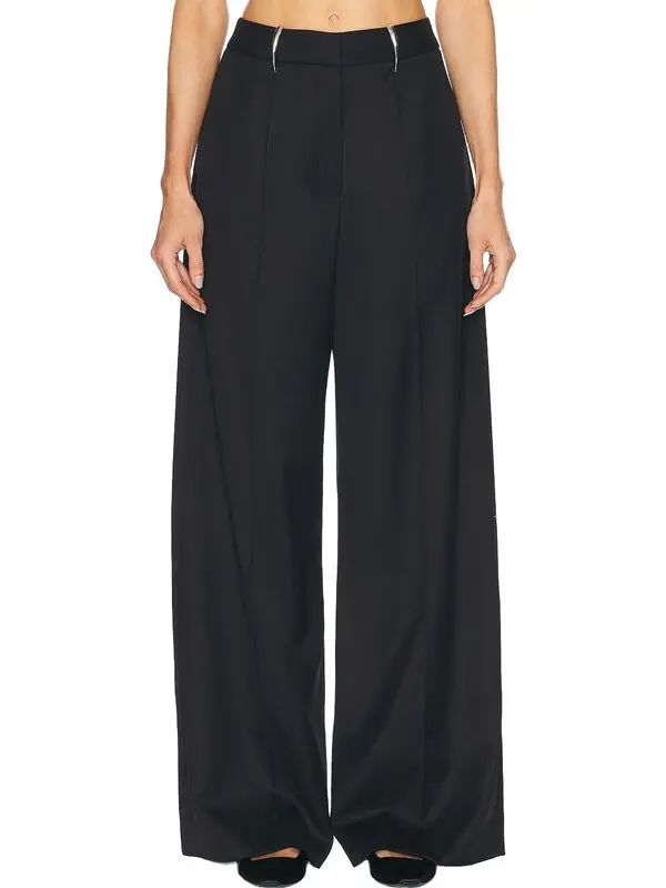 GRACE LING Claw Belt Loop Tailored Trousers - Black