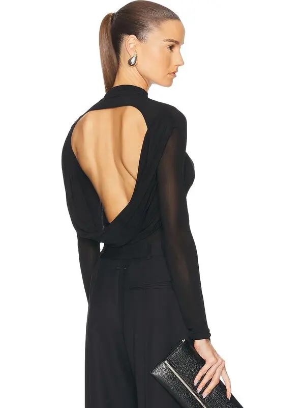 JEAN PAUL GAULTIER Backless Long Sleeve Top - Black