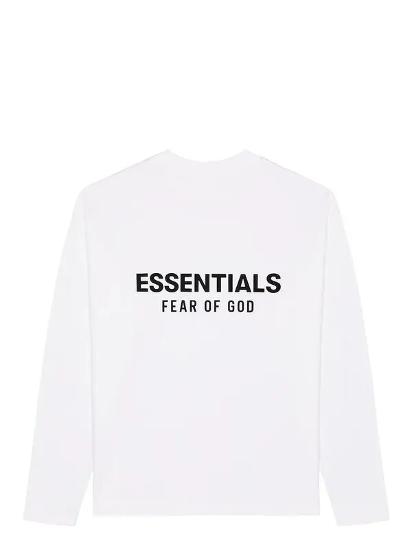Fear Of God Classic Fit Long Sleeve Tee In White - Bright White