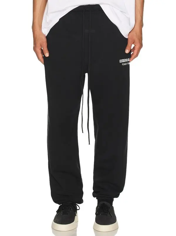 Fear Of God Classic Fit Fleece Sweatpant In Black - Jet Black