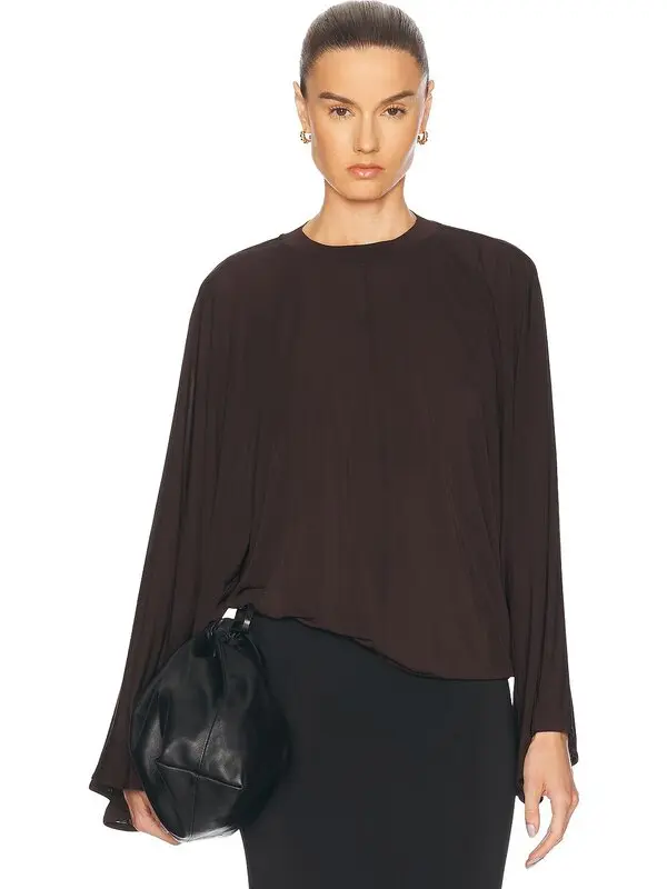 HOUSE OF DAGMAR Jersey Kimono Top - Chocolate Brown
