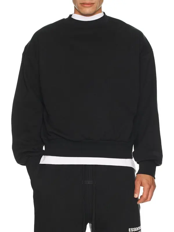 Fear Of God Classic Fit Fleece Crew Neck Sweatshirt - Jet Black