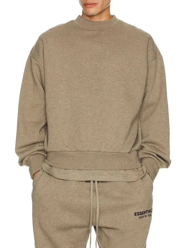 Fear Of God Classic Fit Fleece Crew Neck Sweatshirt - Homestead Heather