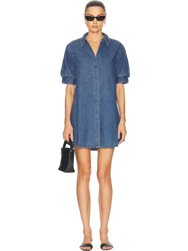 FRAME The Play Denim Shirt Dress - Antonia