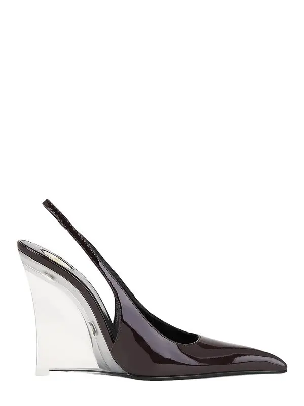 Saint Laurent Miller Wedge Pump - Marron Glace