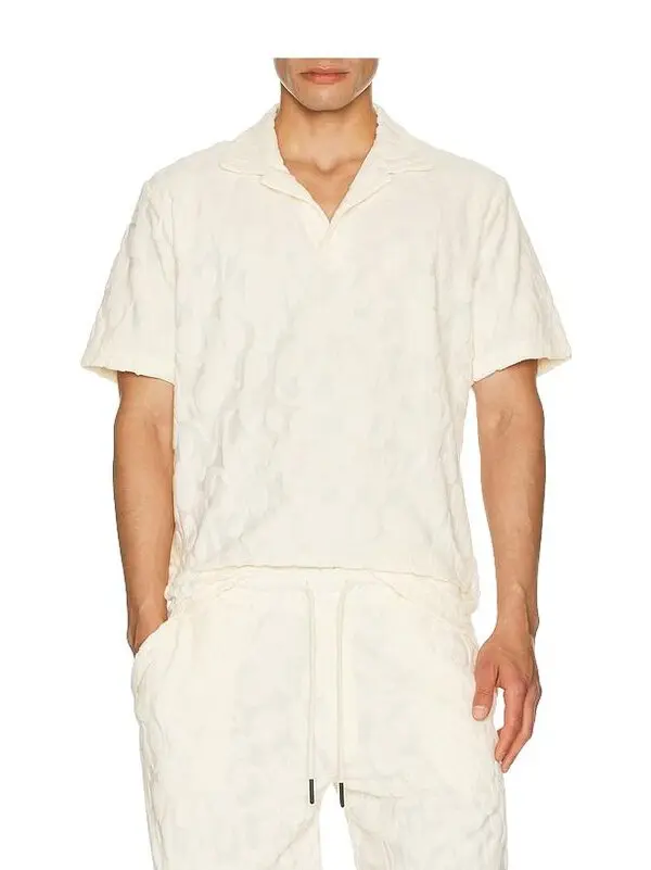 Oas Summit Polo Terry Shirt In . Also - Ivory