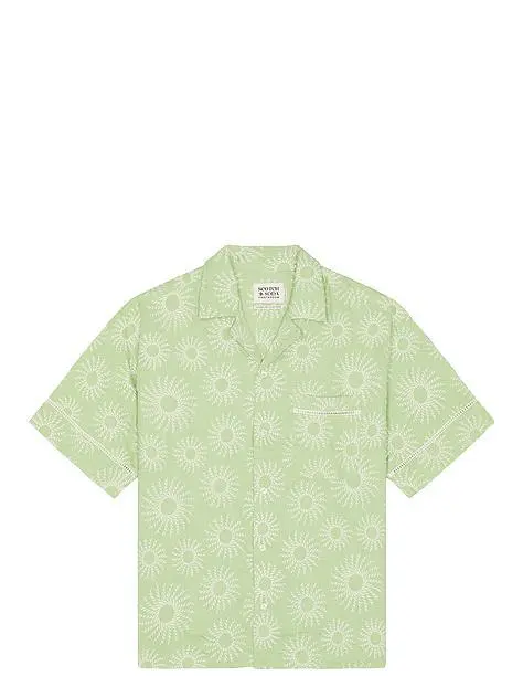 Scotch & Soda Aop Short Sleeve Shirt In . Also - Sage