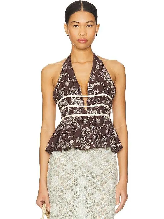 SIEDRES Minila Top - Brown