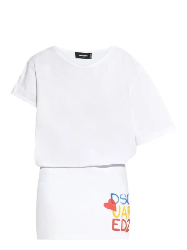 Dsquared2 Cotton T-shirt Dress - White