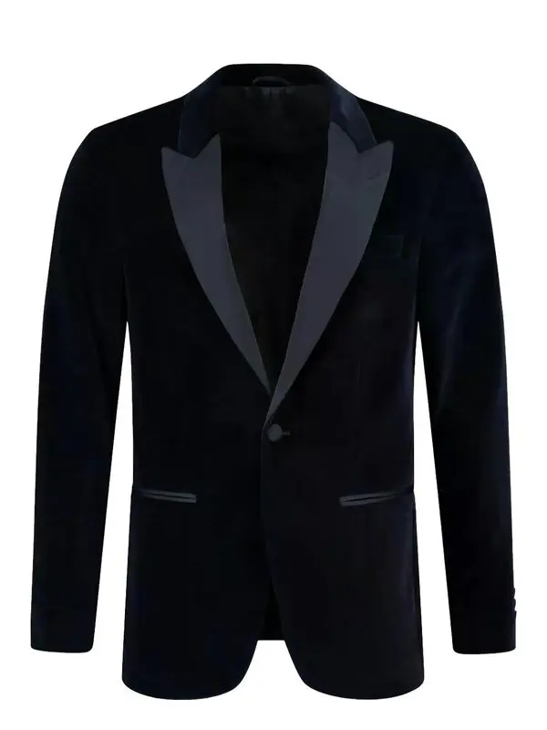 HACKETT Satin-trim Blazer - Blue