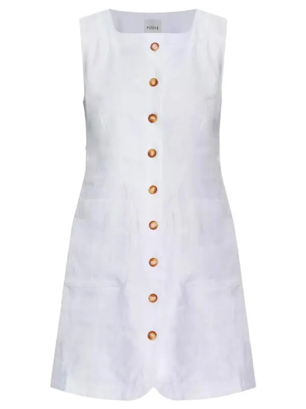 Posse Linen Mini Dress - White