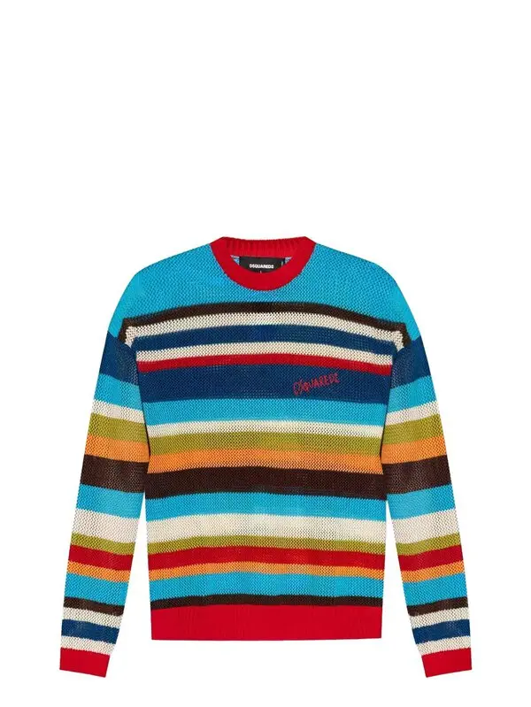 Dsquared2 Striped Cotton Sweatshirt - Blue
