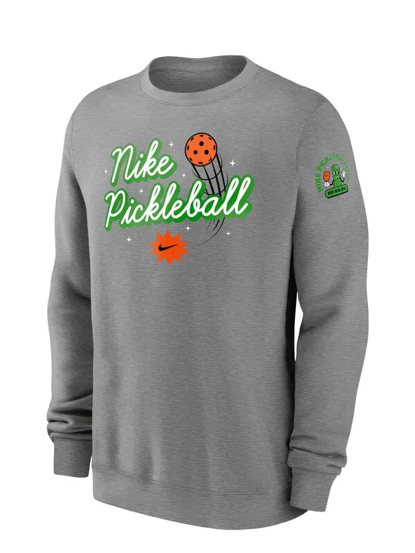 Nike Club Fleece Pickleball Crew-neck Sweatshirt - Grey