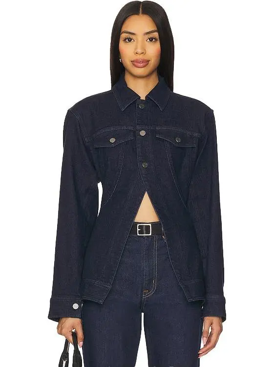 AFRM Peplum Denim Jacket - Midnight Rinse Wash