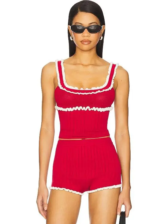 Majorelle Brielle Tank - Red & White