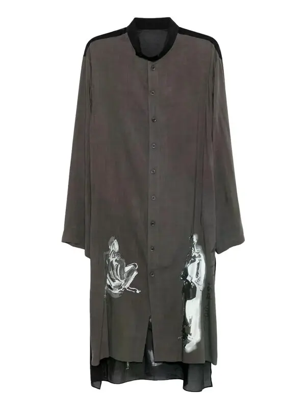 Yohji Yamamoto Message-print Shirt - Black