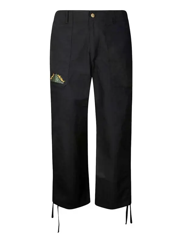 BRAIN DEAD Embroidered-pocket Trousers - Black