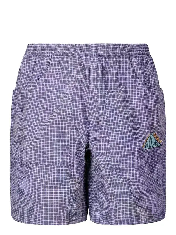 BRAIN DEAD Checked Cargo Shorts - Blue