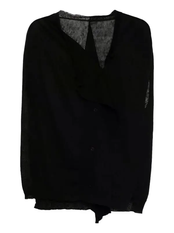 Yohji Yamamoto Draped Cardigan - Black