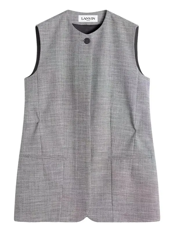 LANVIN Round Neck Waistcoat - Grey