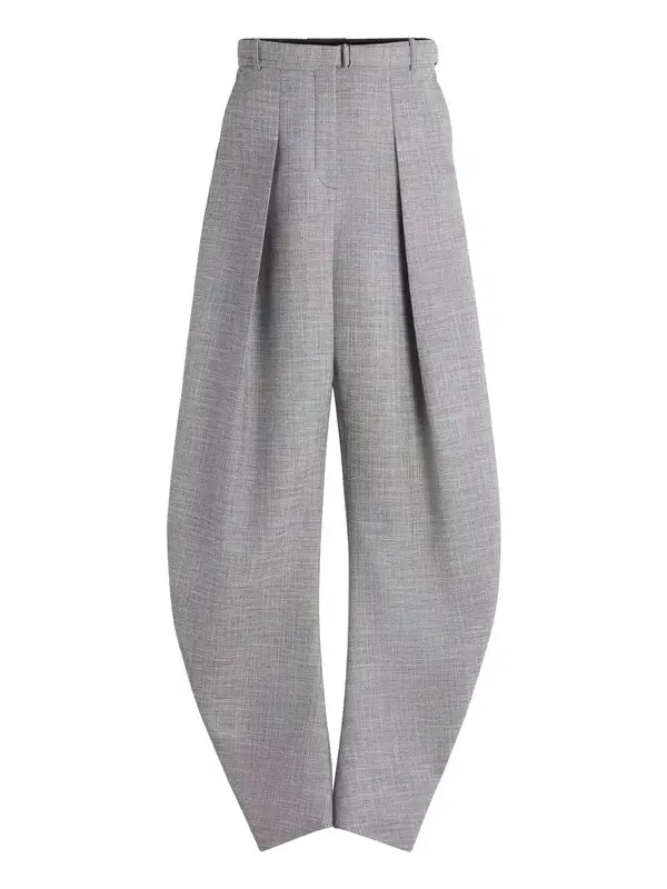 LANVIN Belted Tapered Trousers - Grey