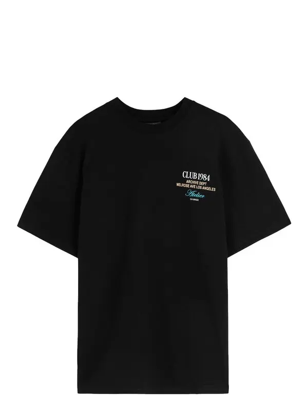CLUB 1984 La Depth Printed Cotton T-shirt - Black