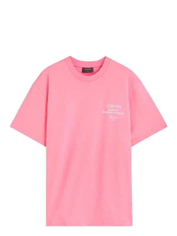 CLUB 1984 La Depth Printed Cotton T-shirt - Pink