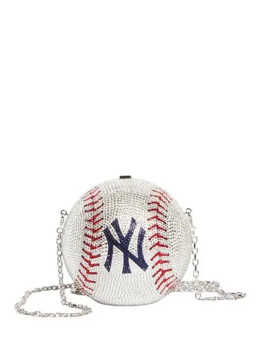 Judith Leiber Mlb™ New York Yankees Baseball Clutch - Silver Rhine