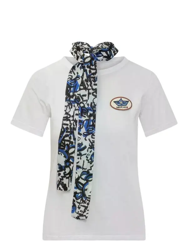ALESSANDRO ENRIQUEZ Foulard-detail T-shirt - White