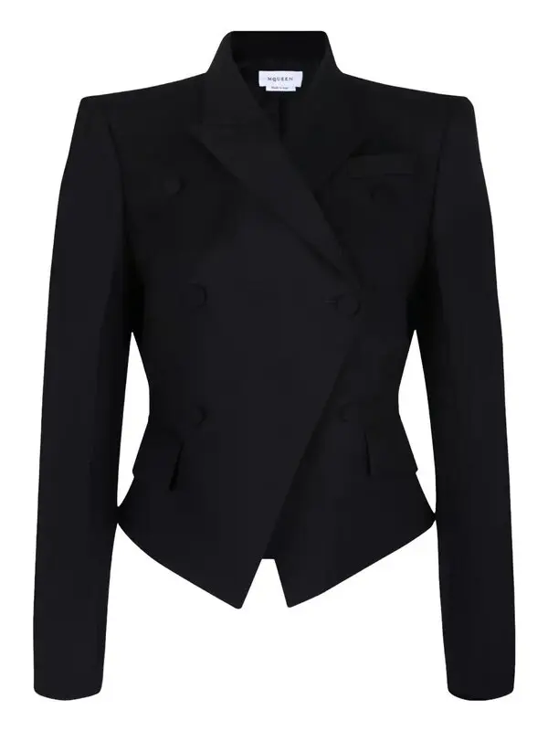 Alexander McQueen Wool Double-breasted Blazer - Black