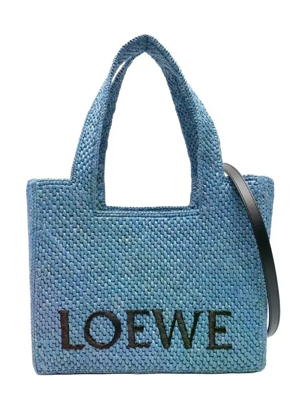 Loewe Medium Font Tote Bag - Blue