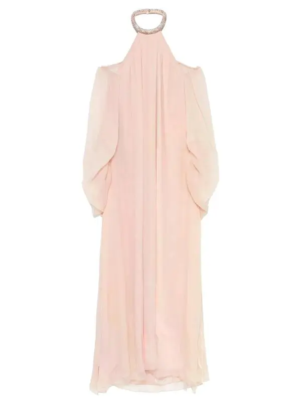 Amen Silk Chiffon Maxi Dress - Pink