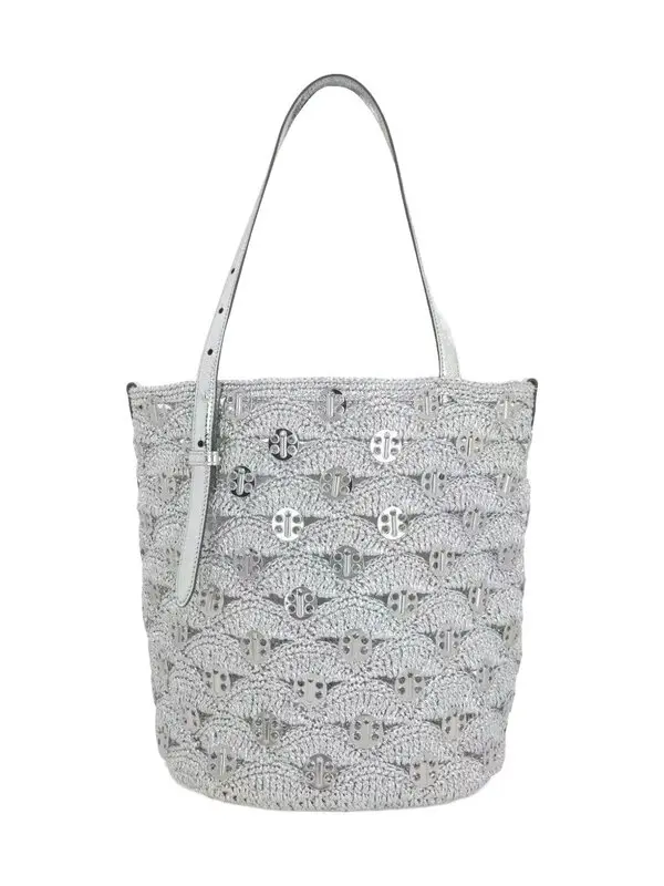 Rabanne Crochet Embellished Tote Bag - Silver