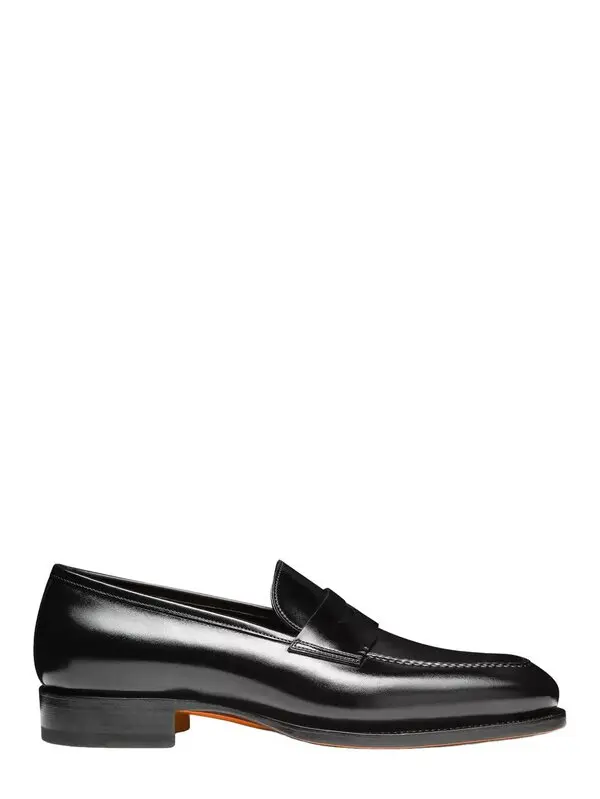 Santoni Leather Loafers - Black