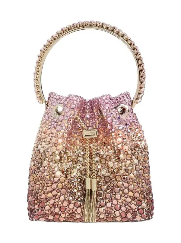 JIMMY CHOO Bon Bon Crystal Satin Bag - Pink