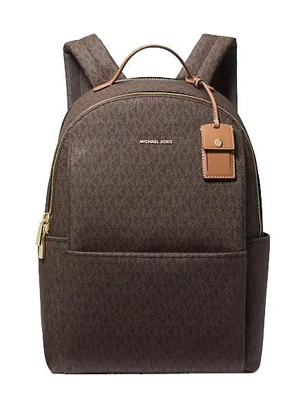 Michael Kors Large Signature Logo Backpack - Brown