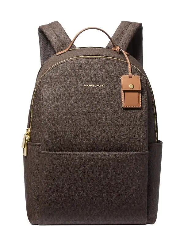 Michael Kors Sable Large Signature Logo Backpack - Brown