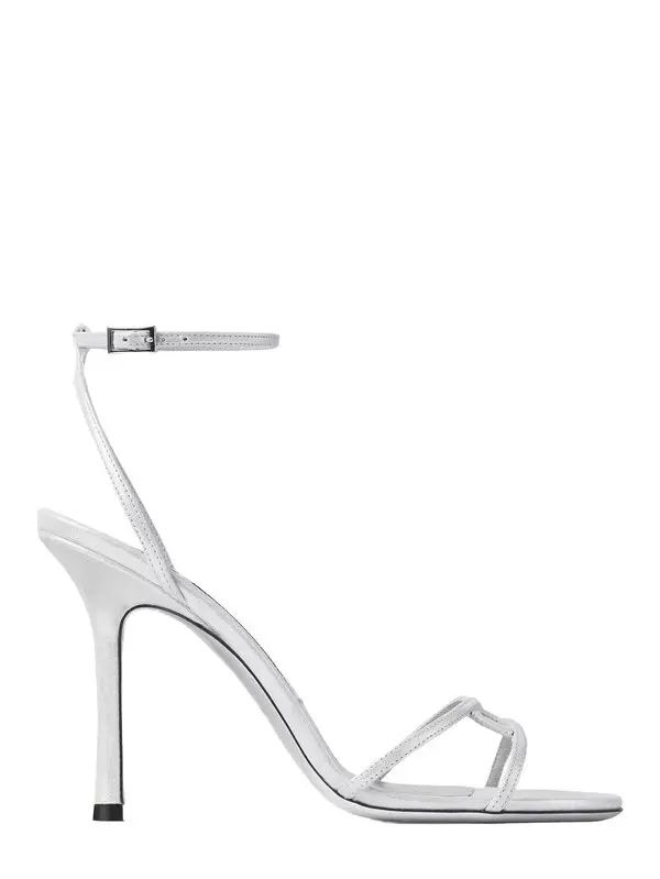 JIMMY CHOO 100mm 1998 Leo Sandals - Silver