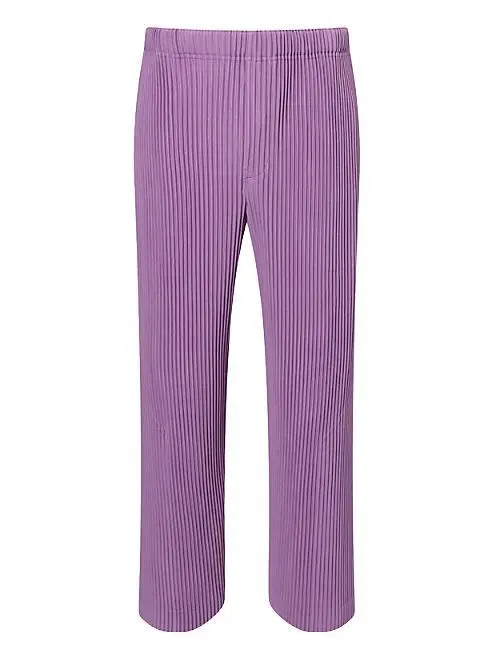 Issey Miyake Pleated Straight-leg Knitted Trousers - Viola Purple