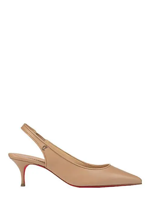 CHRISTIAN LOUBOUTIN Sporty Kate Sling 55 Leather Heeled Pumps - Blush