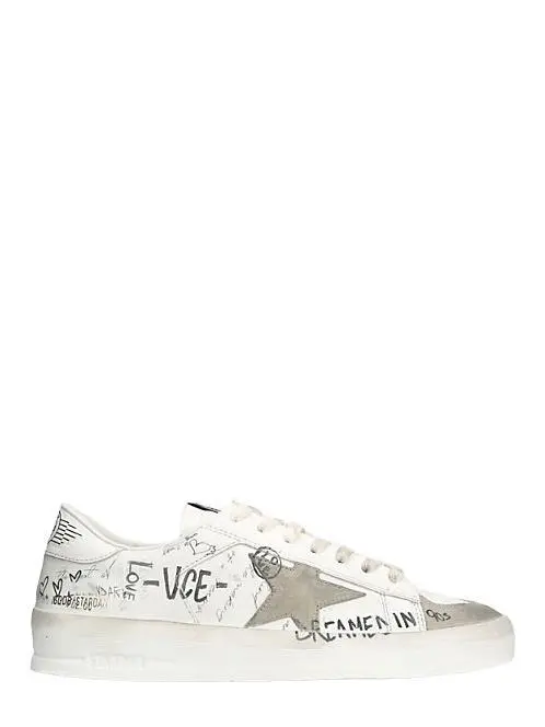 Golden Goose Stardan Graffiti Leather Low-top Trainers - White