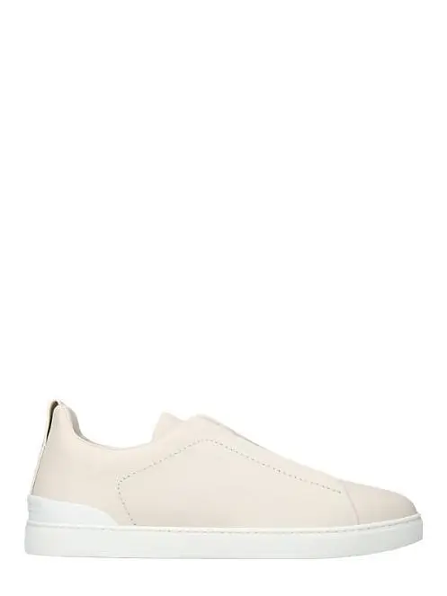 Zegna Triple Stitch Low-top Leather Trainers - White