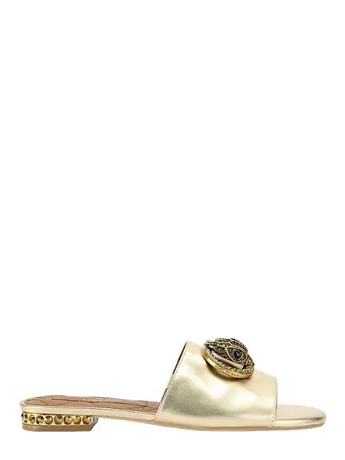 Kurt Geiger Chelsea Metallic-leather Flat Sandals - Gold