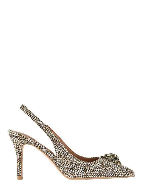 Kurt Geiger Belgravia Crystal-embellished Slingback Heeled Courts - Beige Comb