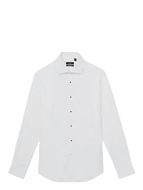 REISS Marcel Slim-fit Long-sleeve Cotton Dinner Shirt - White