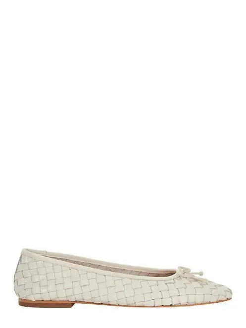 DUNE Woven Leather Ballet Flats - Ecru Leather