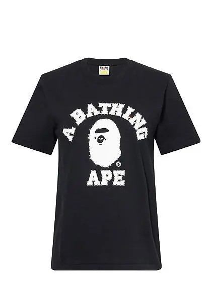 A BATHING APE Crystal-embellished Logo T-shirt - Black