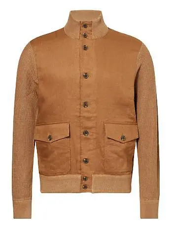 Ralph Lauren Contrast-knit Linen Cardigan - Brown Linen Combo