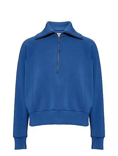 Spanx Airessentials Half-zip Sweatshirt - Faded Indigo